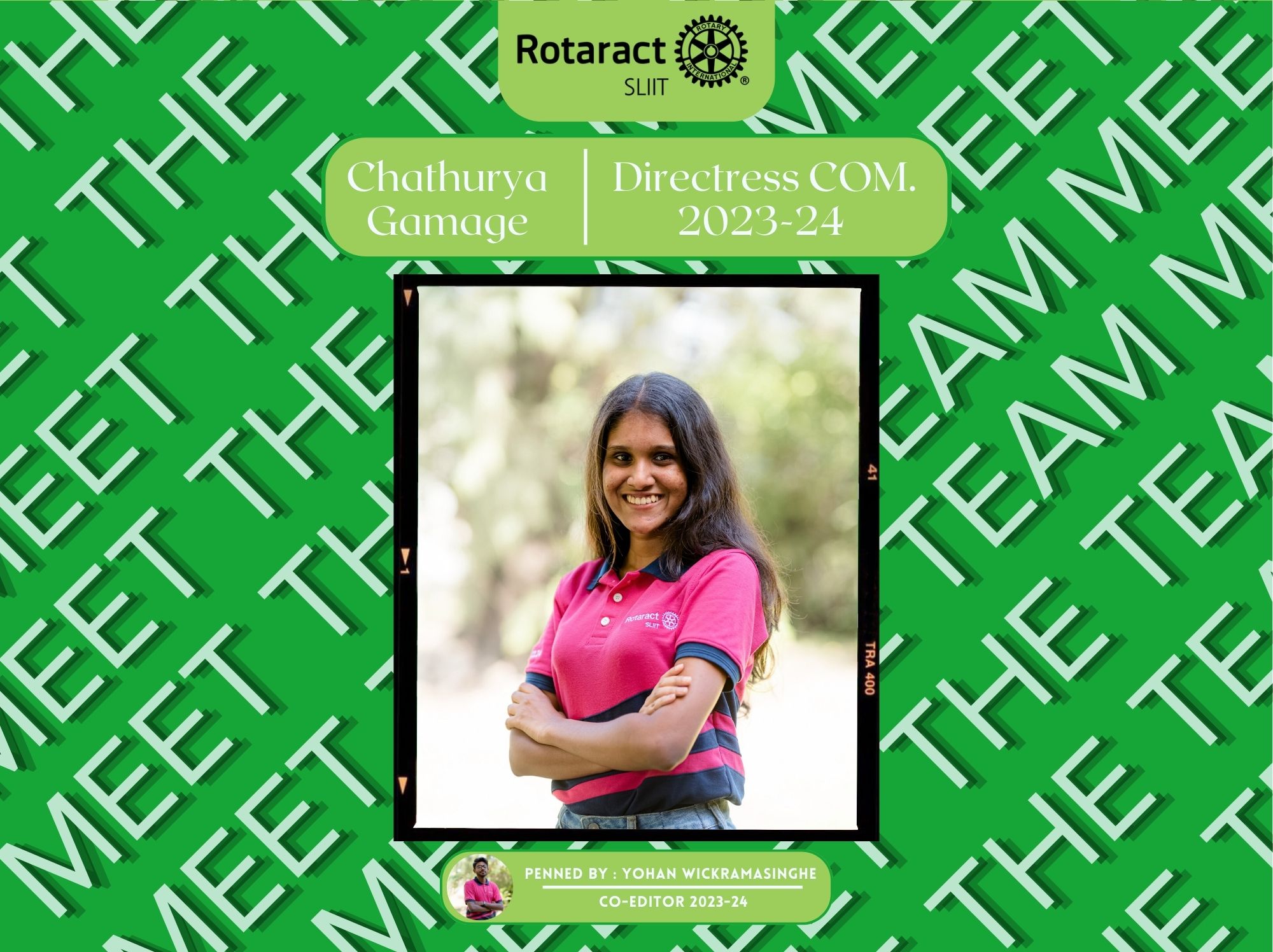 Meet The Team – Chathurya Gamage – Rotaract Club of SLIIT
